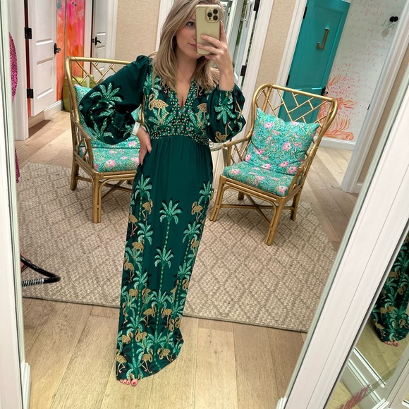 Lilly Pulitzer | Dresses | Lilly Pulitzer Wexlee Maxi Long Sleeve Dress ...
